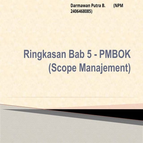 PMBOK Chapter 5.pptx Project Scope Management | PPTX