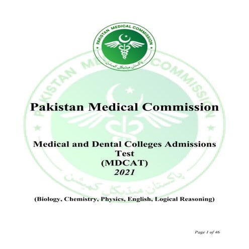 Pmc mdcat syllabus_2021_final | PDF