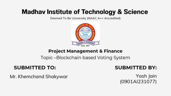 Blockchain-Based Voting System.pptx | Business | Business and Finance