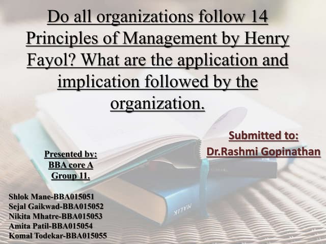 Principles of Management Project CLASS XII | DOCX