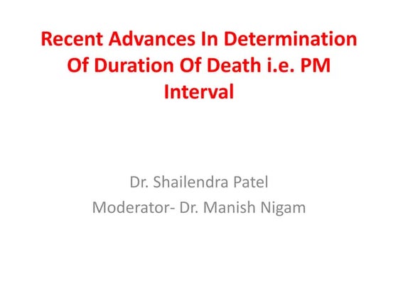 Determination of time since death/ postmortem time interval | PDF | Eye ...