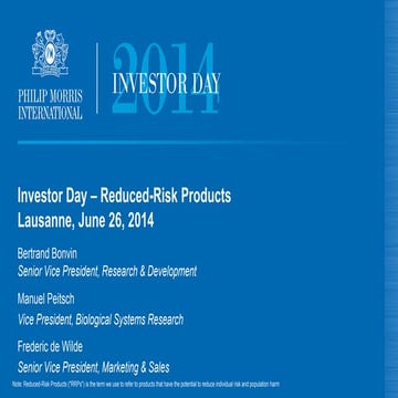 Pmi - reduced-risk products - june 26, 2014 | PPT