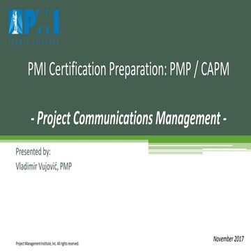 Project Communications Management - PMP preparation course | PPTX