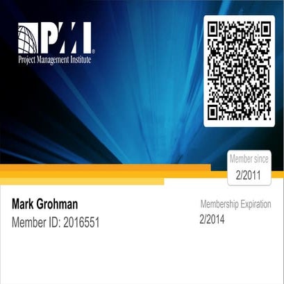 PMI Membership Card 2013 | PDF