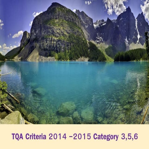 เกณฑ์ TQA Criteria 2014 -2015 หมวด 3,5,6 - PMK internal assessor 4 | PDF