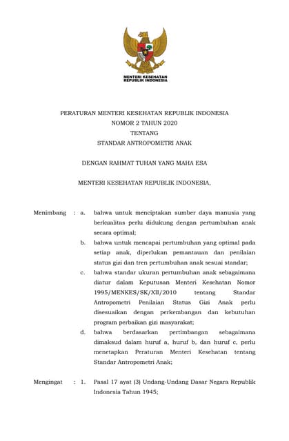 Modul who penilaian status gizi | PDF