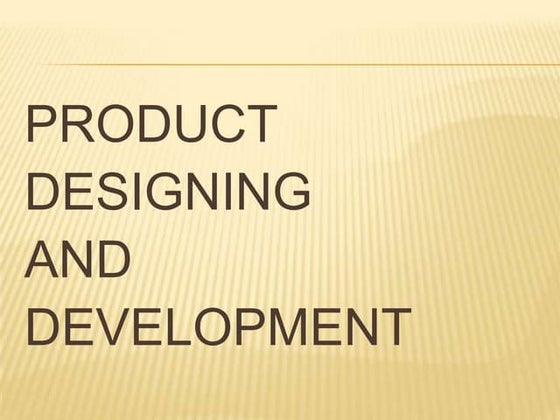 Product Design & Development - 1 | PPT