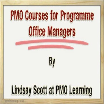 PMO Courses for Programme Office Managers | PPTX