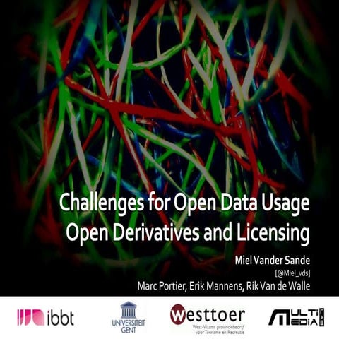 PMOD Challenges for Open Data Usage: Open derivatives and challenges | PPT