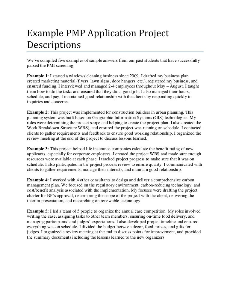 RELLENAR TU SOLICITUD DE PMP EJEMPLOS