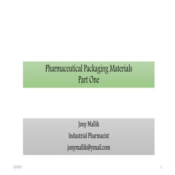 Pharmaceutical Packaging & Packaging Materials | PPTX