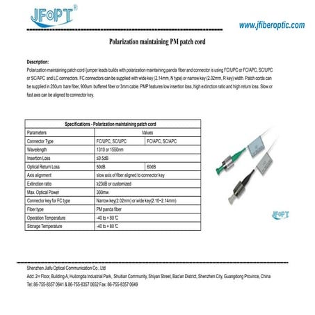 Pm patch cord specification | PDF