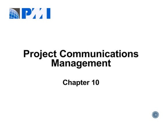10.0 Project Communications Management Overview | PPT