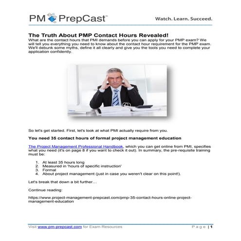 The Complete Guide to PMP 35 Contact Hours of Project Management ...