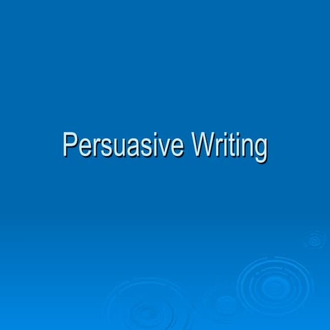 Persuasive Writing | PPT