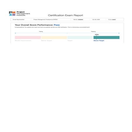 PMP Exam Report | PDF