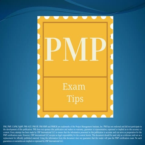 PMP Exam Tips | PDF