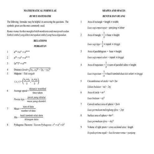 Pmr.mathematical formulae | DOCX