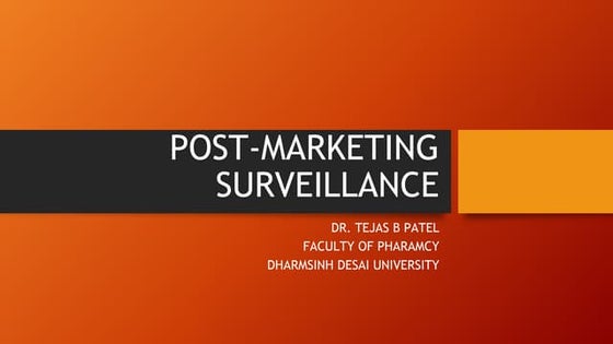 PMS (post marketing surveillance) | PPTX | Pharmaceutical Industry ...