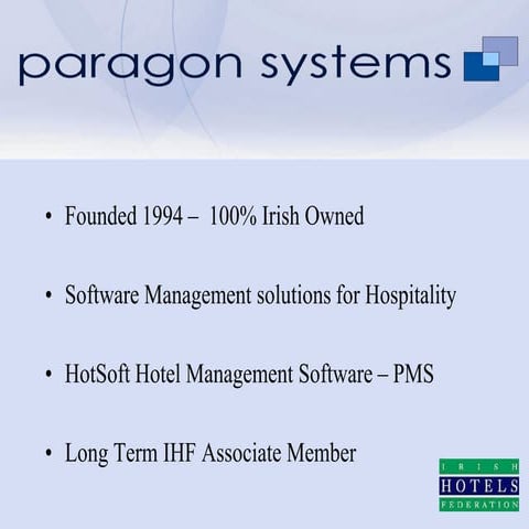 Paragon system presentation during Availpro's seminar | PDF