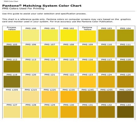 PMS Color Chart | PDF