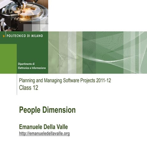 People Dimension in Software Projects | PPT