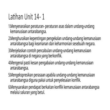 PM T3 Latihan Unit 14 for tingkatan 3 unit 14 | PPT