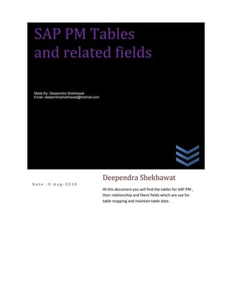 Sap pm-tables | PPT
