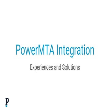 PowerMTA Integration Experiences and Solutions | PDF | Email | Internet