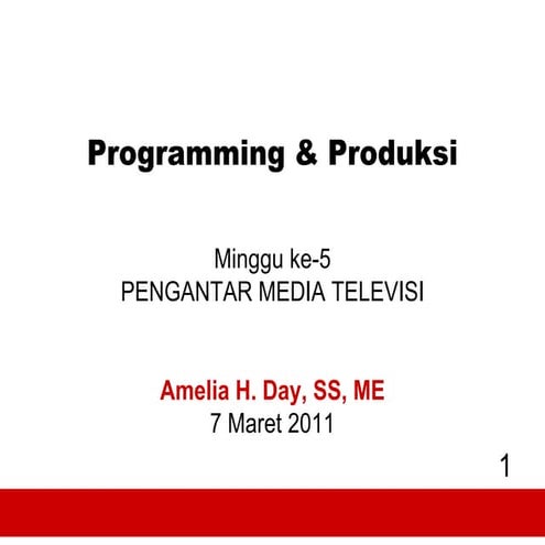 Programming Production of All TV Platforms | PDF