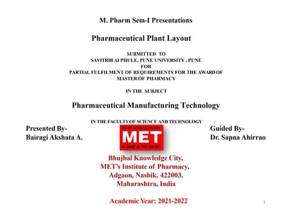 Pharmaceutical plant layout | PPT