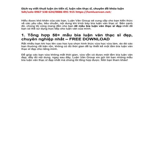 Tổng hợp mẫu bìa luận văn | DOCX