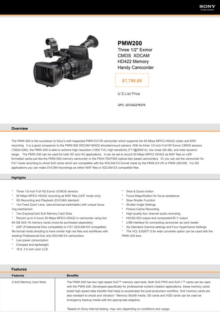 Panasonic ag hpx500 shoulder mounted camcorder | PDF