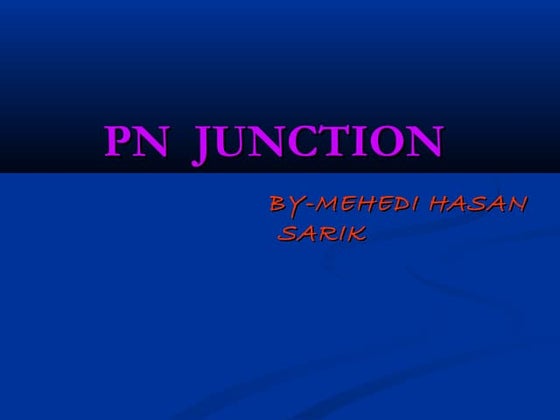 Pn junction diode | PPT