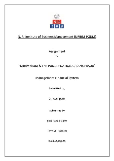 Punjab National Bank Fraud (Nirav Modi Scam) ppt presentation slideshare | PPTX
