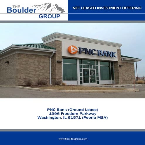 Net Lease PNC Bank Ground Lease For Sale | The Boulder Group | PDF