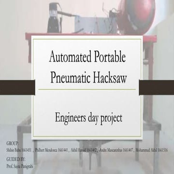 Portable Automatic Pneumatic hacksaw | PPTX