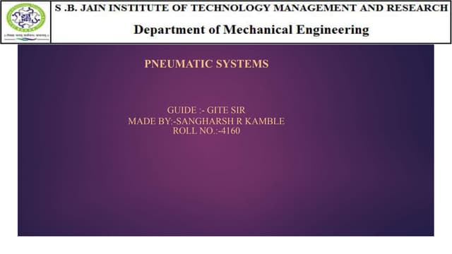 Pneumatics: Shuttle, Twin pressure, Quick Exhaust, Time Delay, FRL | PPT