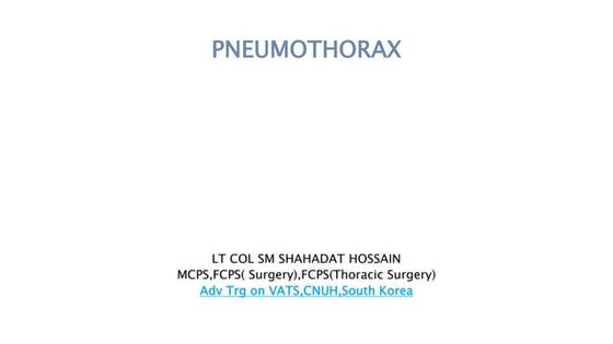 Pneumothorax PPT | PPTX