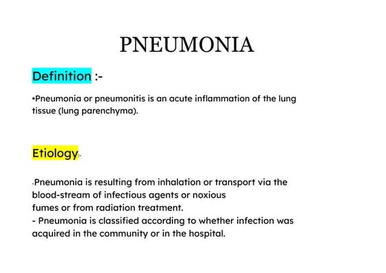 Pneumonia | PPSX | Lung and Respiratory Health | Diseases and Conditions