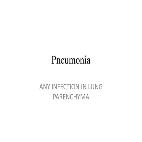 Pneumonia presentation college level by pankaj | PPT