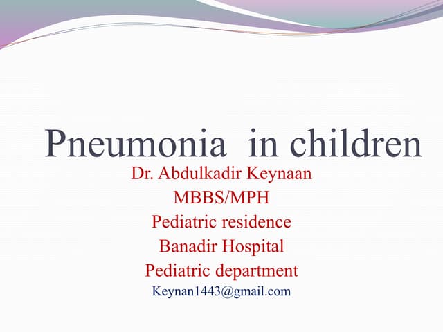 Pneumonia in children | PPTX | Infectious Diseases | Diseases and ...