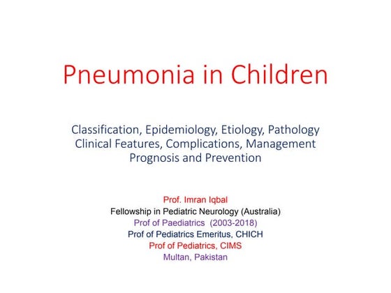 Pediatric community Acquired Pneumonia | PPT