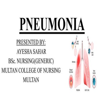 pneumonia respiratory system disease for Nursing | PPT