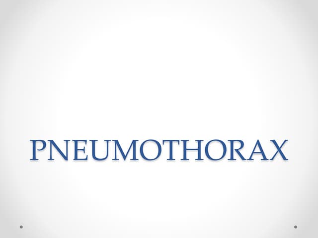 PNEUMOTHORAX IN CHEST XRAY INTERPRETATIONpptx | PPTX