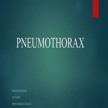 Pneumothorax | PPTX