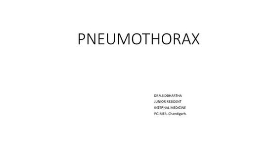 Pneumothorax PPT -----topic presentation | PPT
