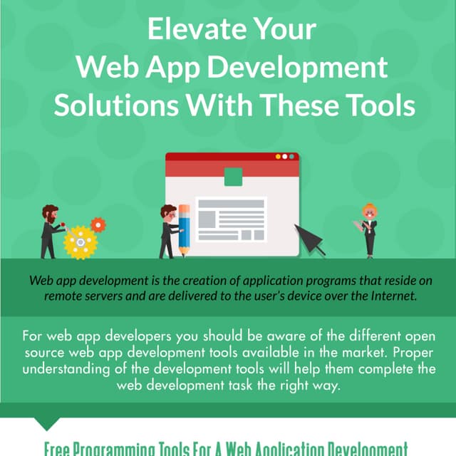 Elevate Your Web App Development Solutions With These Tools Infographics Pdf 