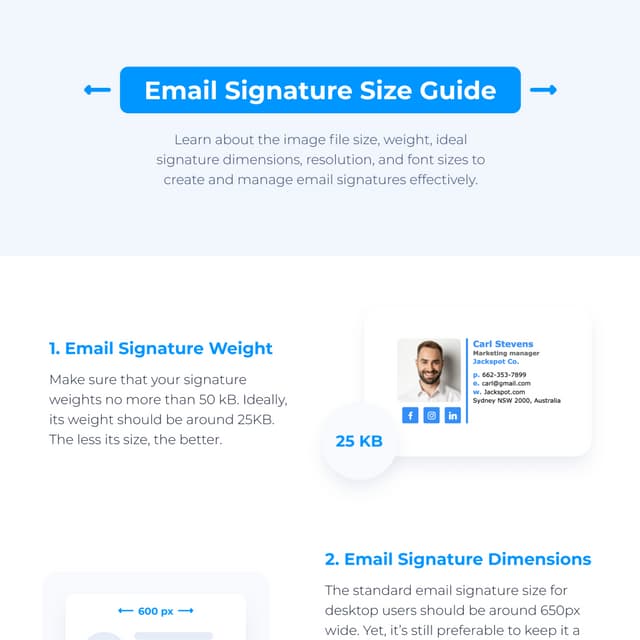 Email Signature Size Guide | PDF