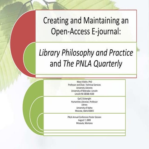 Creating and maintaining open access journals | PPTX | Desktop Publishing | Computer Software ...